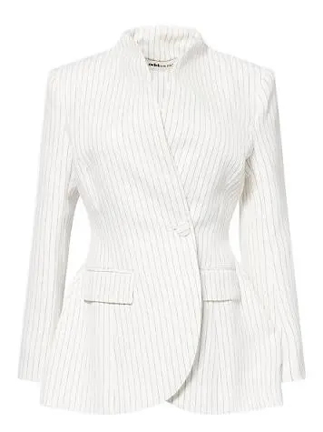 Oddmuse Tailored Pinstripe Woven Blazer - White