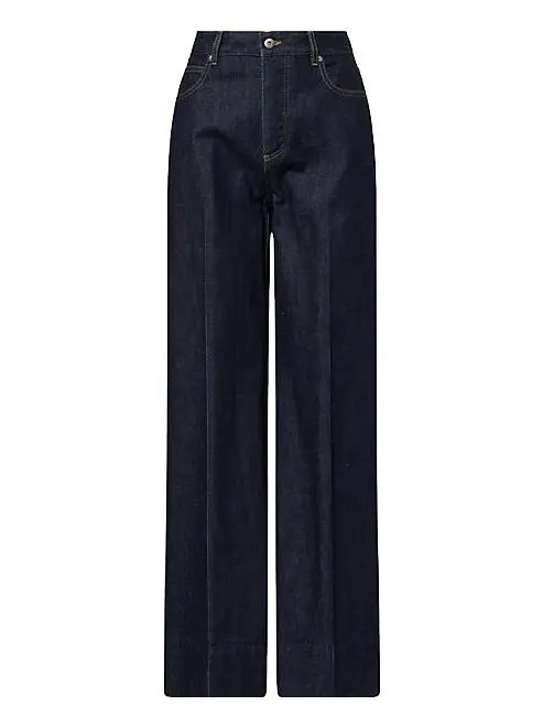 Bottega Veneta Pressed-pleat Wide-leg Denim Jeans - Indigo