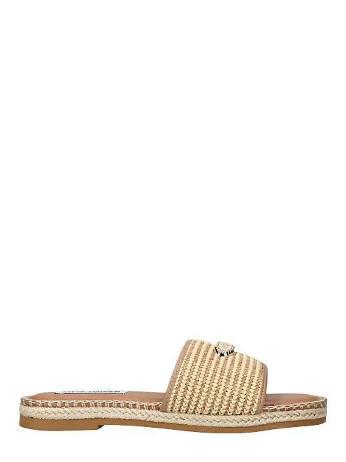 Steve Madden Tropics Raffia Slides - Beige Comb