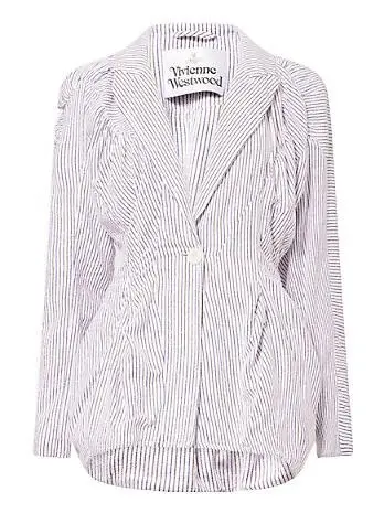 VIVIENNE WESTWOOD Cloud Pinstripe Cotton-blend Jacket - Blue Brown Stripe