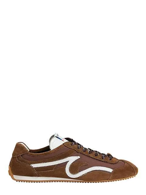Sandro Light Wave Suede Trainers - Brown