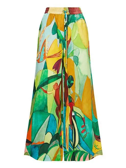 ALEMAIS Mokshini Printed Wide-leg Linen Trousers - Multi