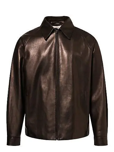 THE ROW Mount Raglan-sleeve Leather Jacket - Black