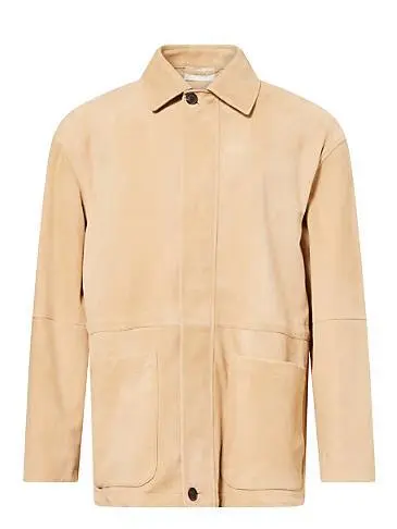 THE ROW Vilmo Zip-through Suede Jacket - Cream
