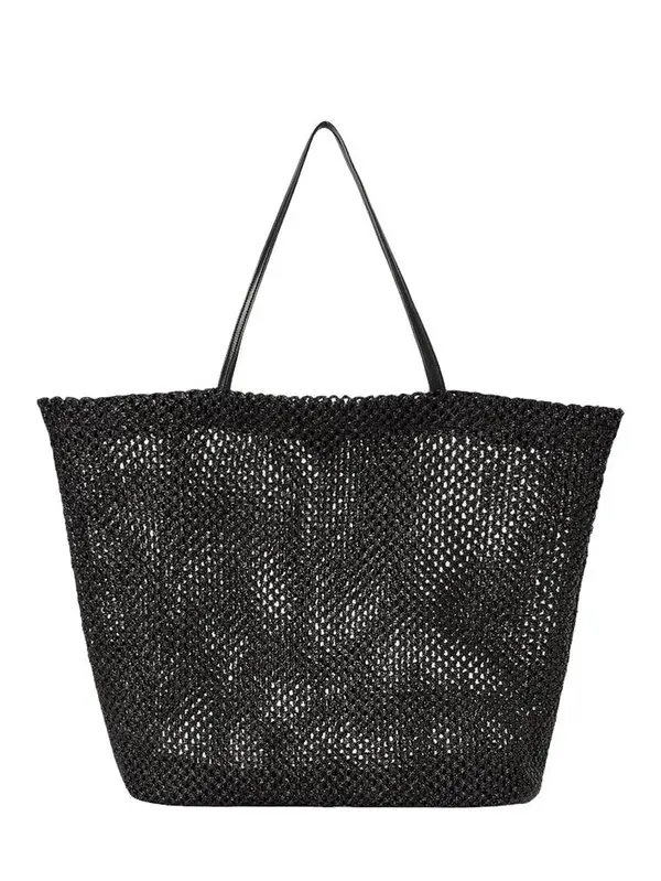 THE ROW Raffia Tote Bag - Black