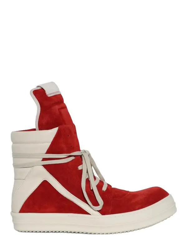 Rick Owens Temple Geobasket High-top Sneakers - Red