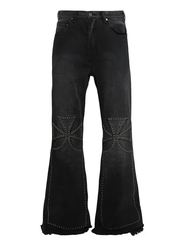 SEKRIT SAINTS Studded Chopper Carpenter Bootcut Pant - Black