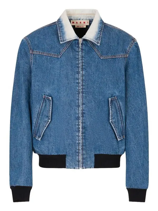 Marni Denim Bomber Jacket - Blue