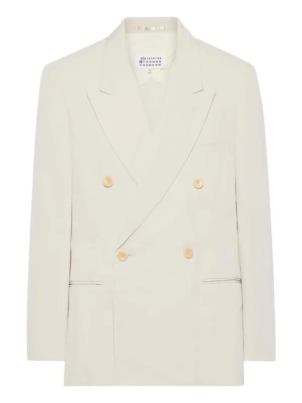 MAISON MARGIELA Double Breasted Blazer Natural - Ivory