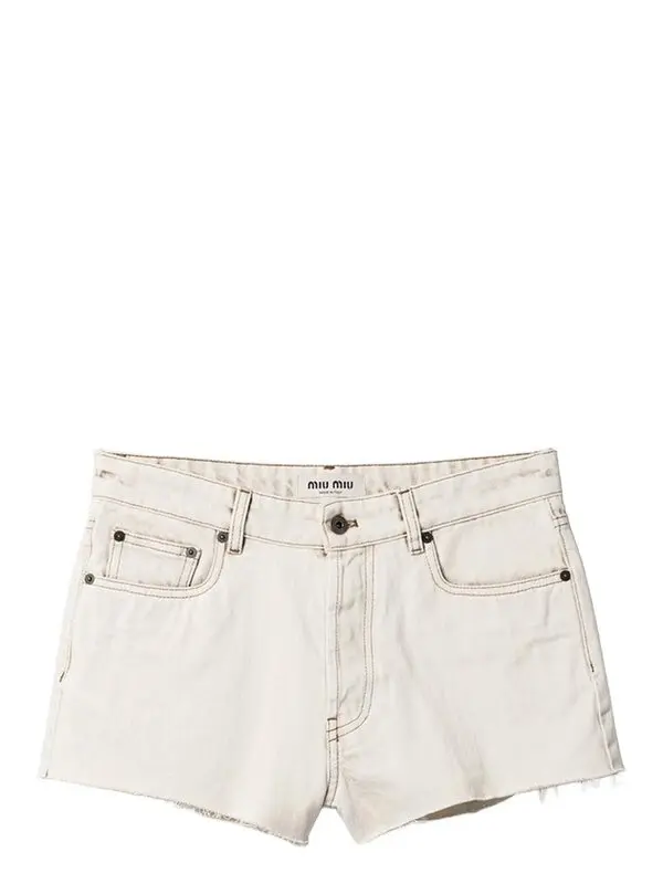 Miu Miu Denim Mini Shorts - White