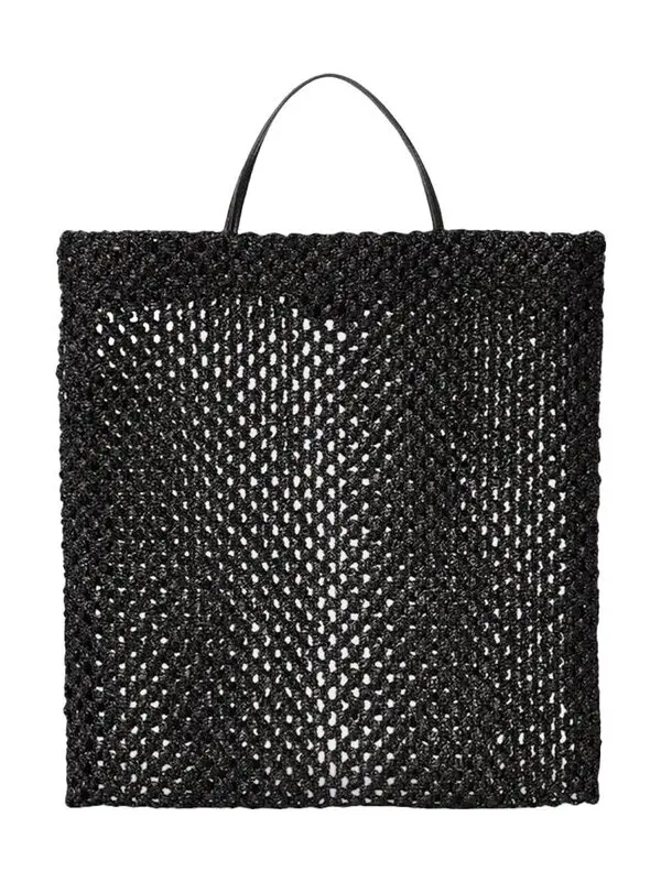 THE ROW Barn Raffia Mini Tote Bag - Black