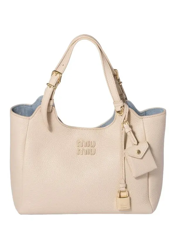 Miu Miu Vitello Phenix Shoulder Bag - Beige