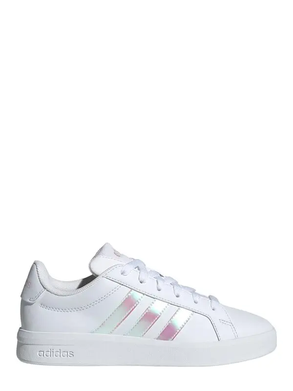 Adidas Grand Court 3.0 Lace Up Sneakers - Cloud White/iridescent/almost Pink
