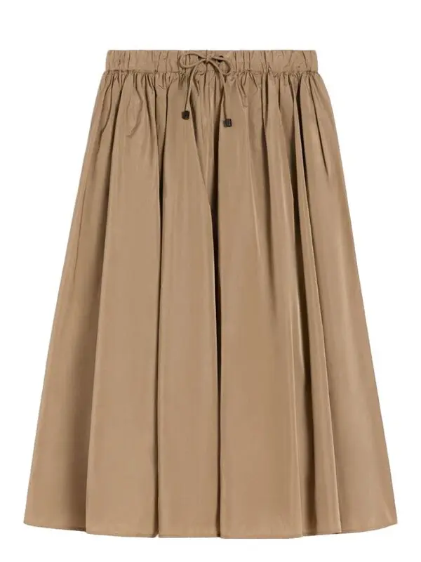 Max Mara Taffeta Midi Skirt - Kaki