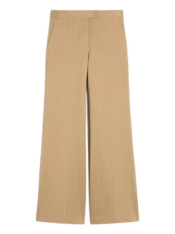 Max Mara Pinstriped Jacquard Jersey Trousers - Desert