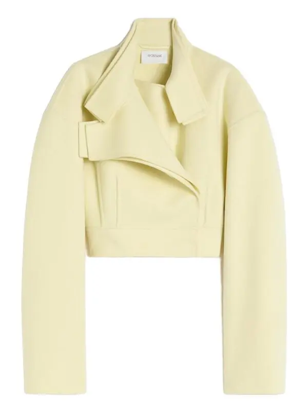 Max Mara Pure Wool Biker Jacket - Light Yellow