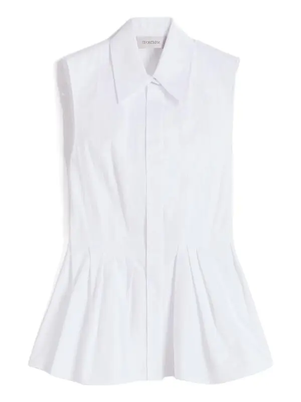 Max Mara Sleeveless Cotton Canvas Shirt - Optical White