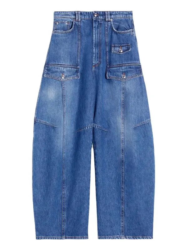 Max Mara Denim Cargo Trousers - Midnightblue