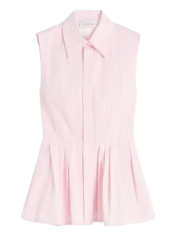 Max Mara Sleeveless Cotton Canvas Shirt - Pink