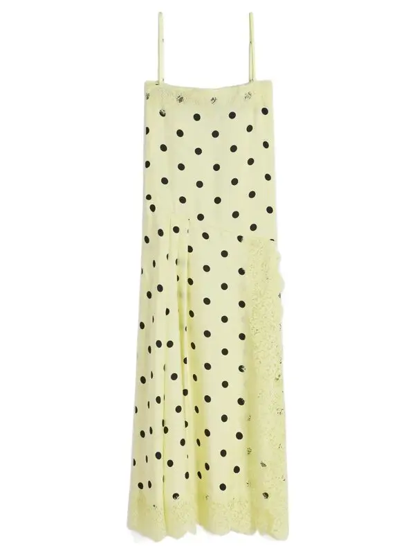 Max Mara Lace-detail Long Dress - Lemon