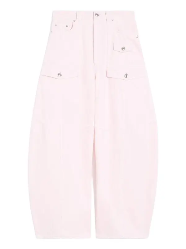 Max Mara Bull Denim Cargo Trousers - Pink