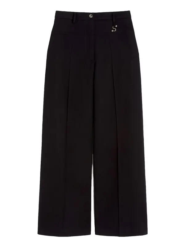Max Mara Oversized Gabardine Trousers - Black