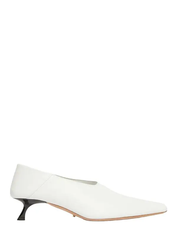 Max Mara Nappa Leather Pumps With Foldable Back - White