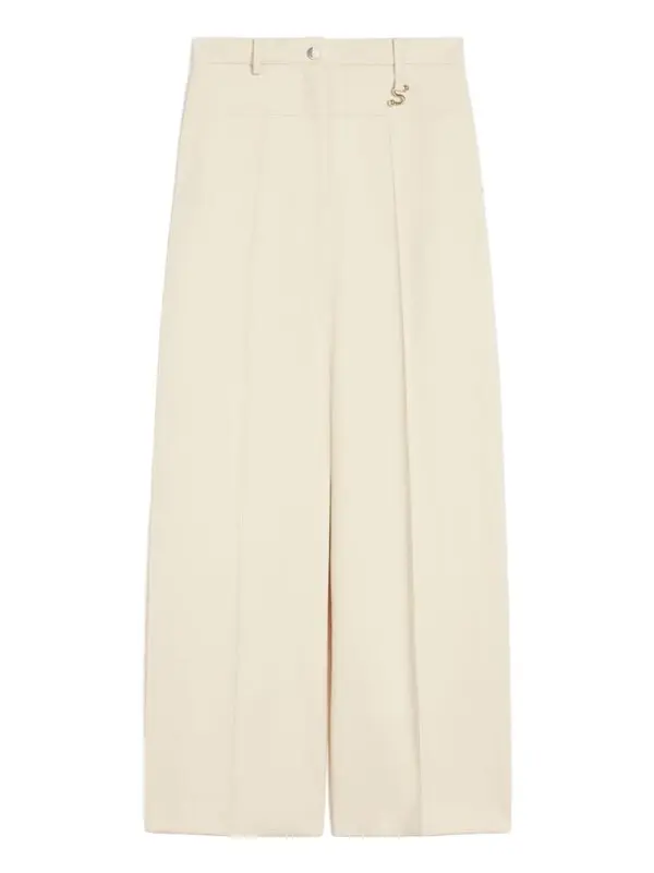 Max Mara Oversized Gabardine Trousers - Vanilla