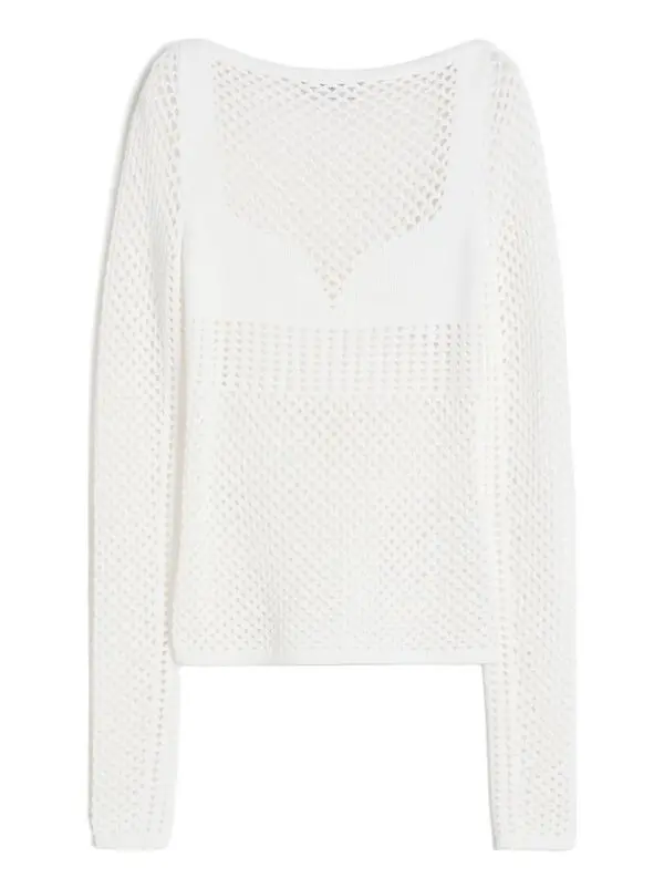 Max Mara Slim-fit Viscose-blend Sweater - White