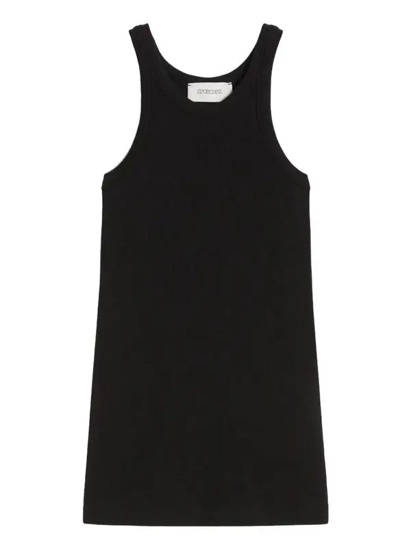Max Mara Cotton And Silk Ribbed Vest Top - Black