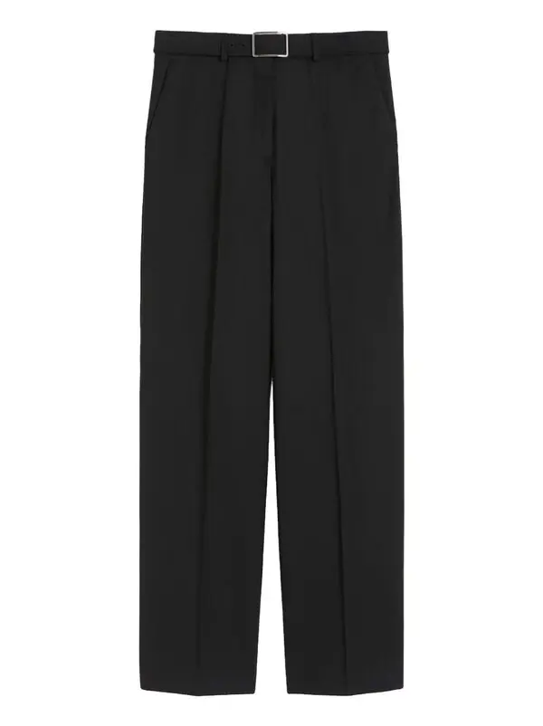Max Mara Wide-fit Stretch Wool Gabardine Trousers - Black