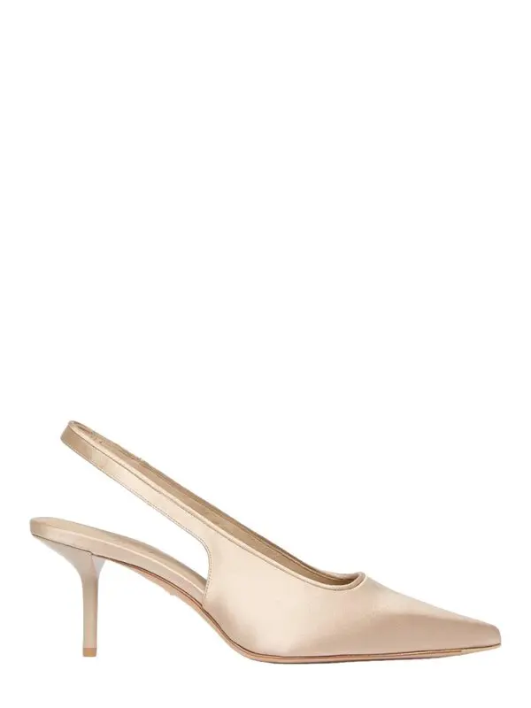 Max Mara Viscose And Silk Satin Slingbacks - Beige
