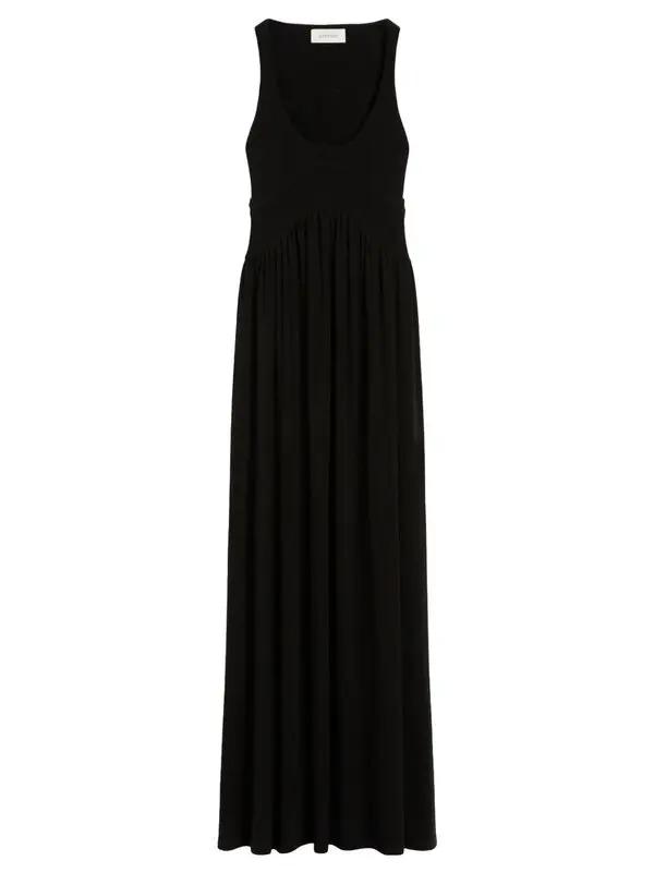 Max Mara Long Crepe Jersey Dress - Black