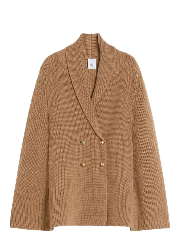 Max Mara Double-breasted Wool Cape - Camel