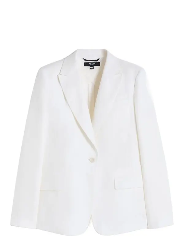 Max Mara Linen Canvas Blazer - White