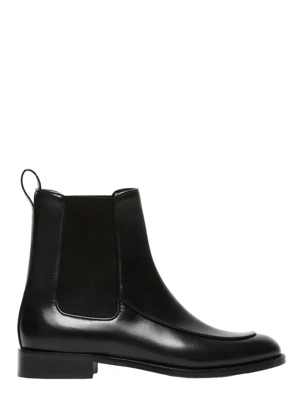 Max Mara Leather Chelsea Ankle Boots - Black