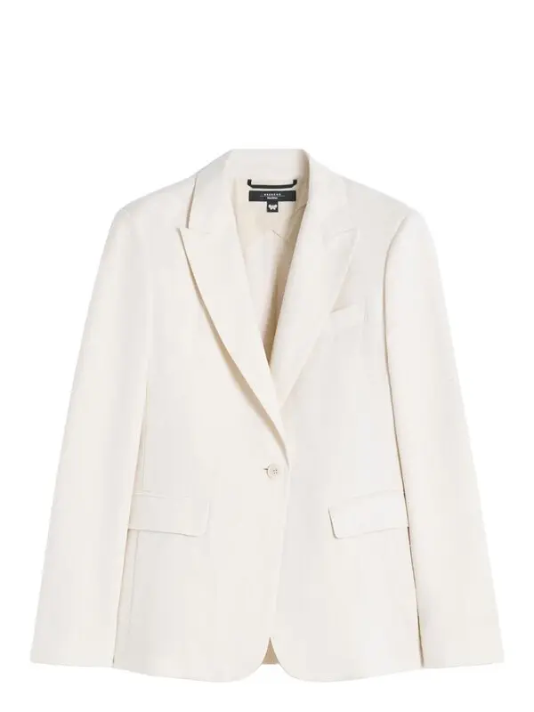 Max Mara Linen And Cotton Canvas Blazer - Ecru