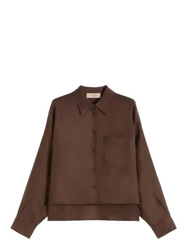 Max Mara Linen Canvas Shirt Jacket - Chocolate
