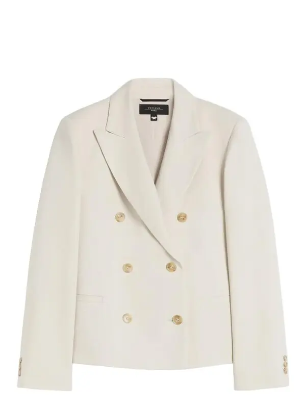 Max Mara Viscose And Linen Double-breasted Blazer - Beige