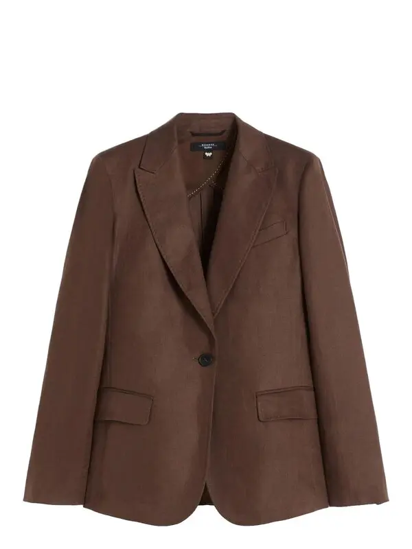Max Mara Linen Canvas Blazer - Chocolate