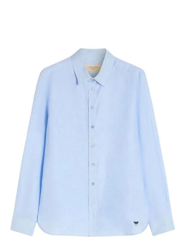 Max Mara Linen Canvas Shirt - Sky Blue