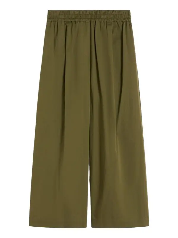 Max Mara Cotton Rasetto Trousers - Kaki