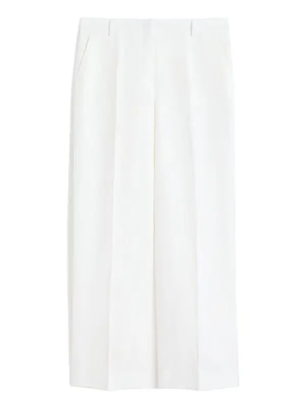 Max Mara Linen Canvas Wide-leg Trousers - White
