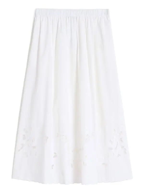 Max Mara Cotton-poplin Midi Skirt - White