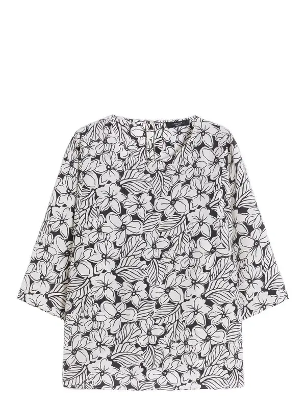 Max Mara Printed Silk Crêpe De Chine Blouse - Black