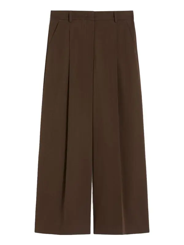 Max Mara Stretch Cotton Gabardine Trousers - Chocolate