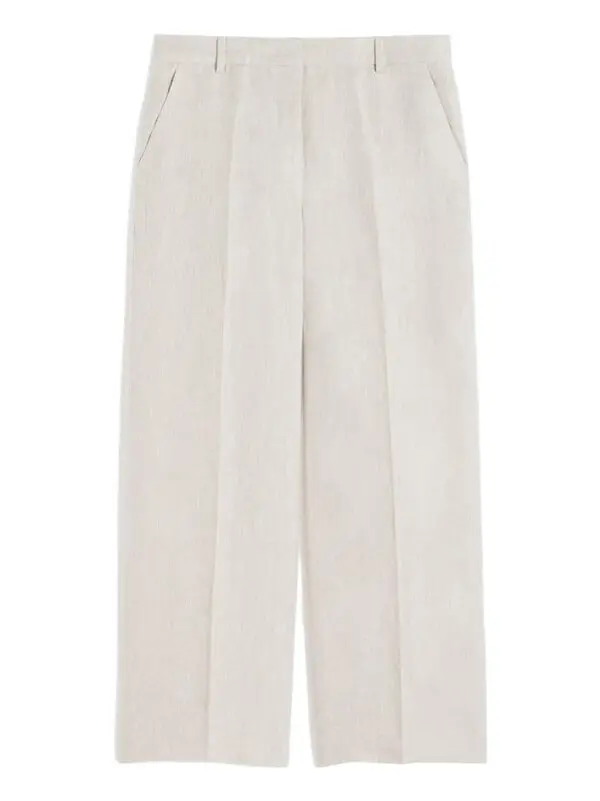 Max Mara Wide-leg Linen Canvas Trousers - Ecru