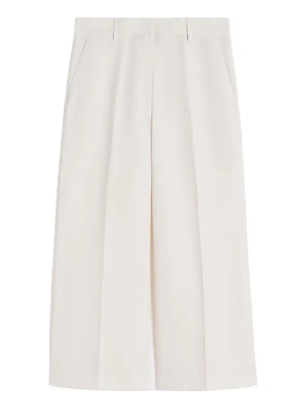 Max Mara Cotton And Linen Canvas Trousers - Ecru