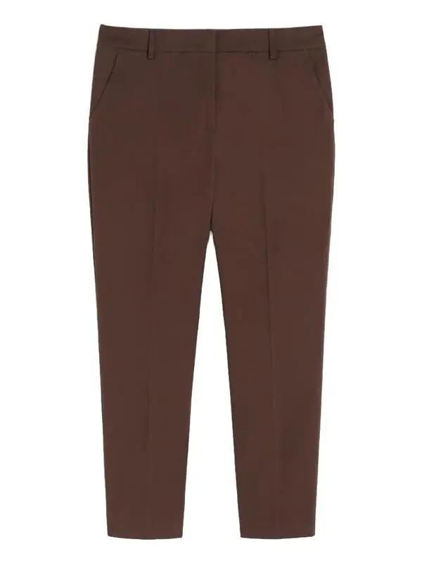 Max Mara Slim-fit Stretch Cotton Trousers - Chocolate