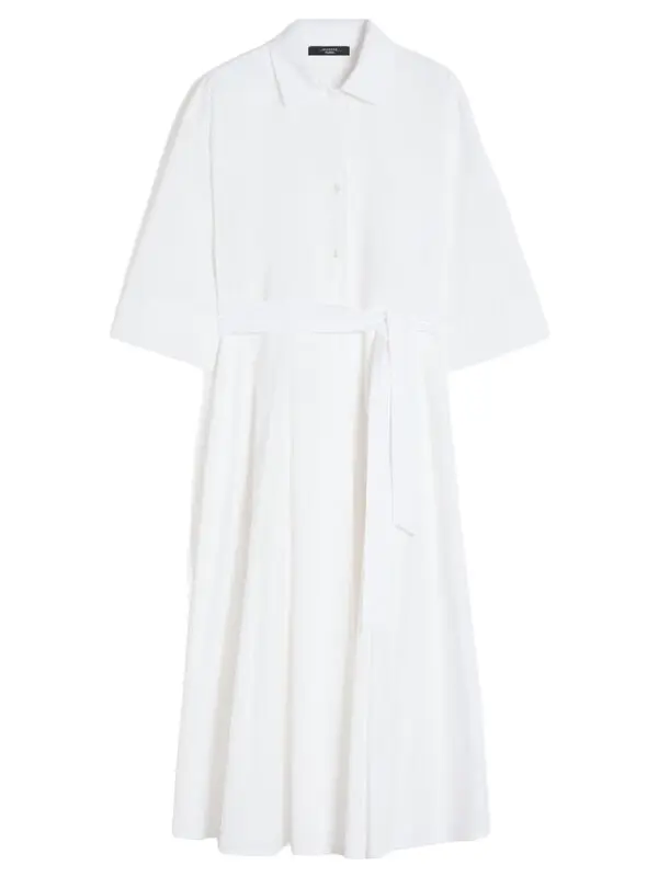 Max Mara Cotton-poplin Midi Shirt Dress - White